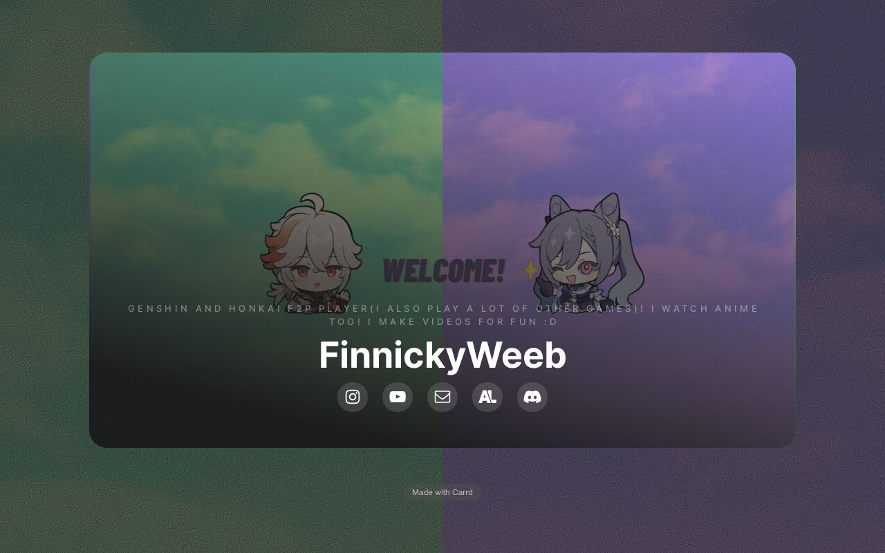 FinnickyWeeb's Carrd!